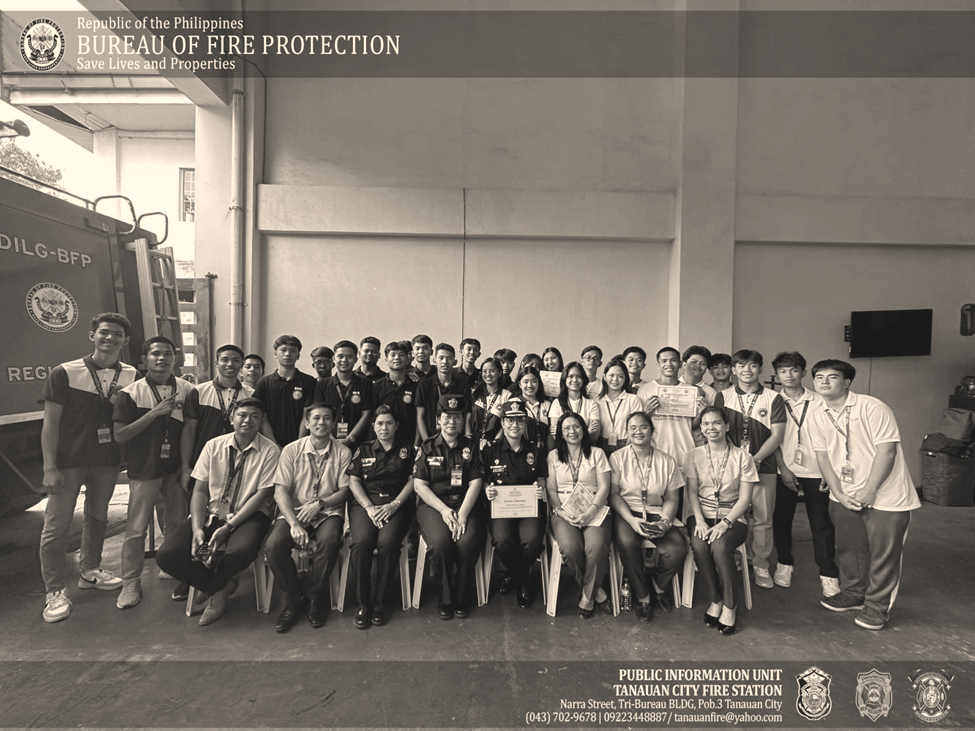 OJT STUDENTS RECIEVES CERTIFICATE OF COMPLETION FROM BFP TANAUAN CITY